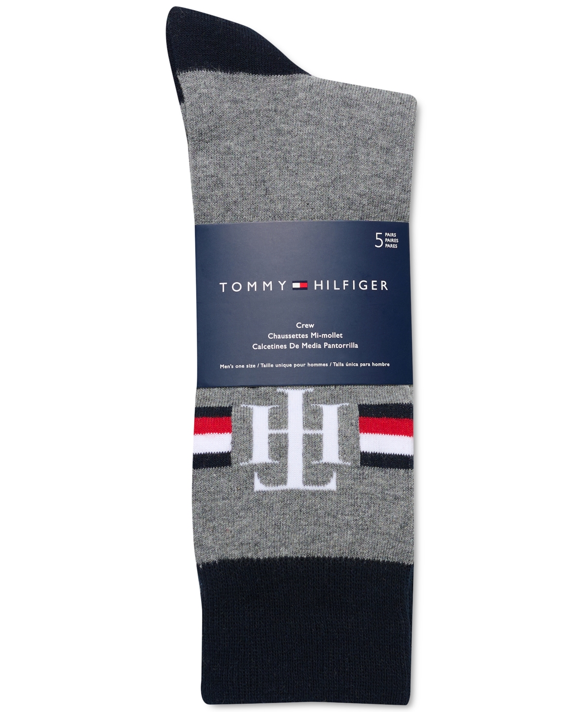 Click here for Tommy Hilfiger Mens 5pk. Logo Crew Socks - Heather... prices