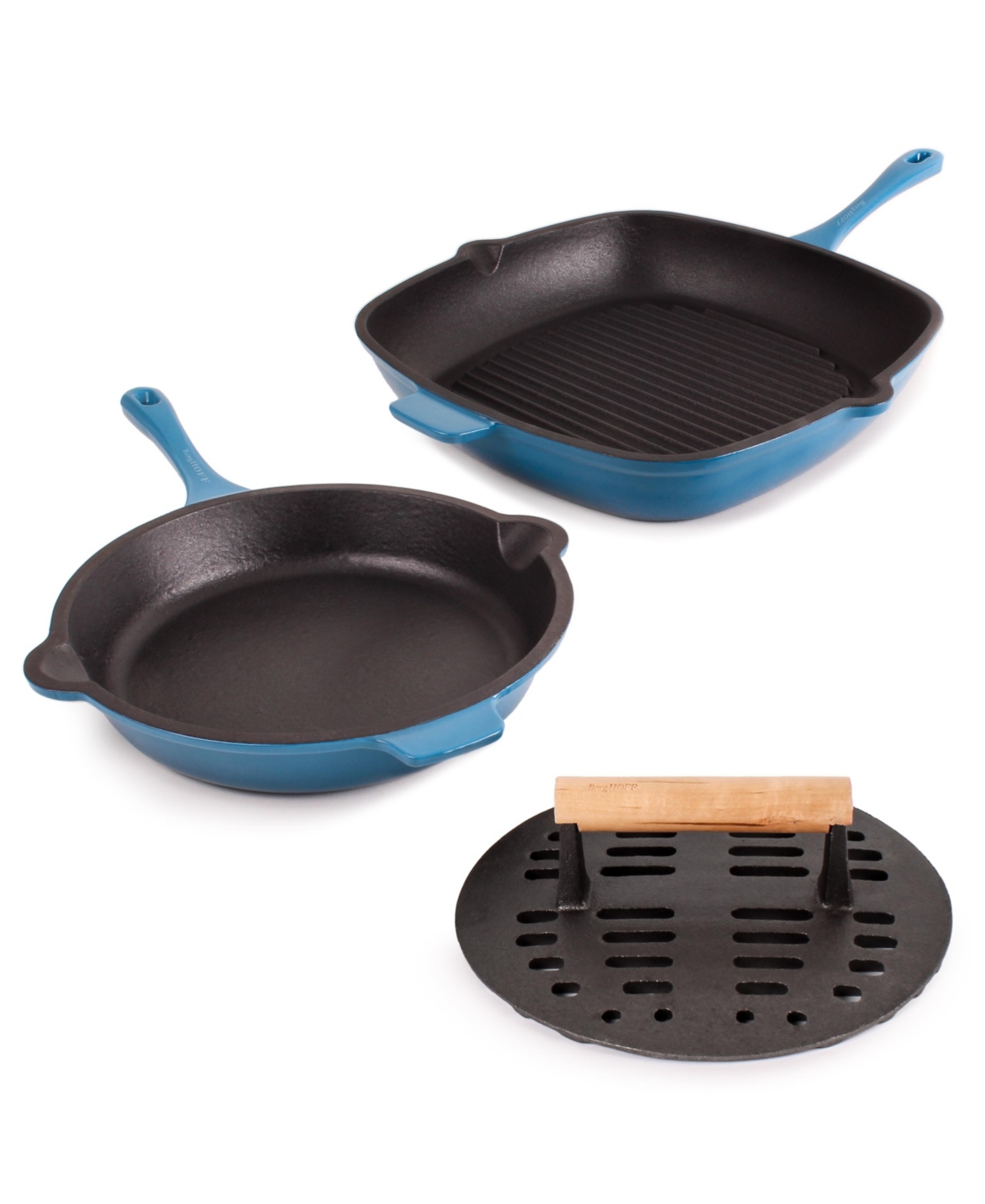 Click here for BergHOFF Neo 3pc Cast Iron Fry Pan & Grill Pan Set... prices