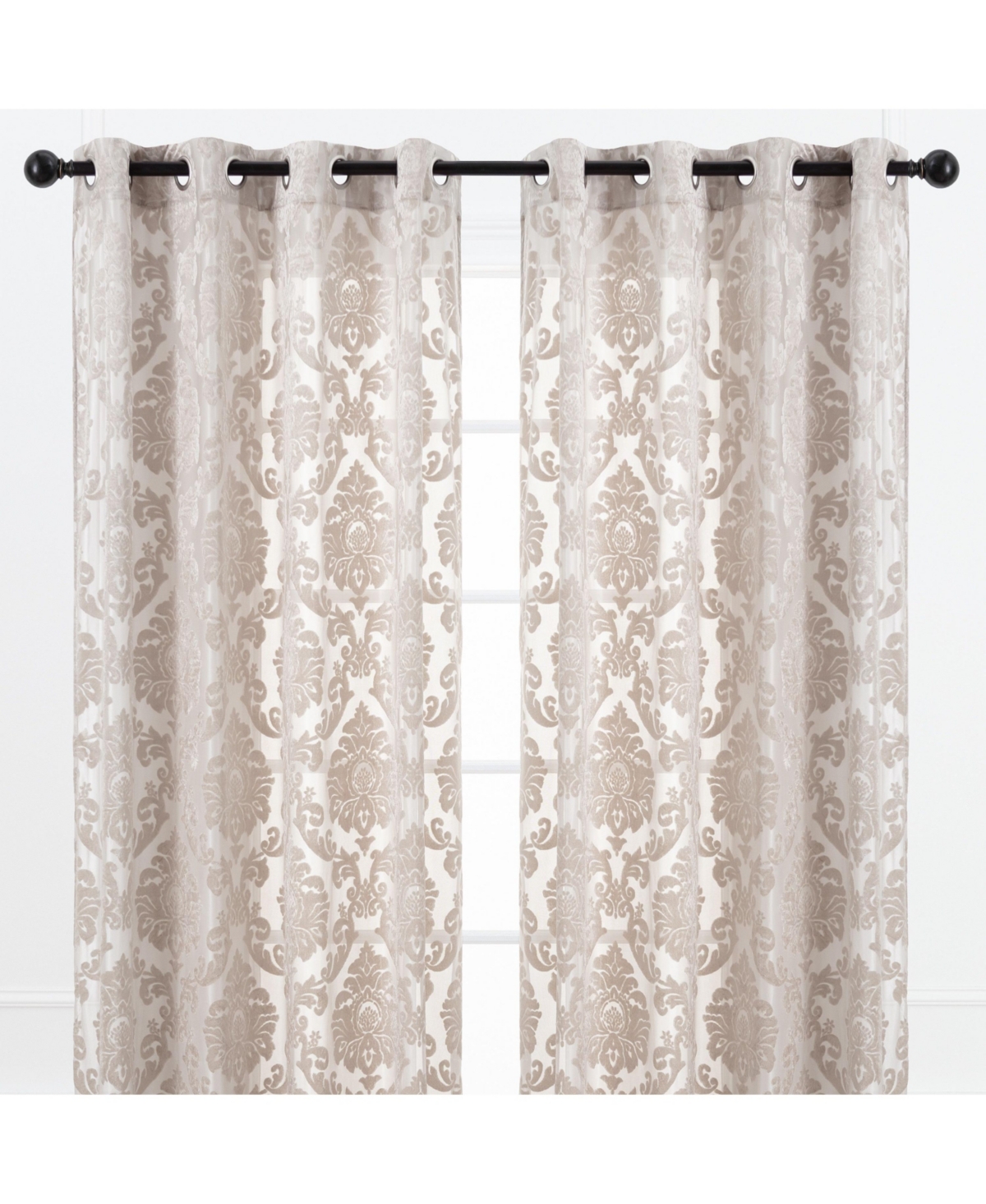 Click here for Chanasya Premium Devore Sheer Grommet Curtains - C... prices