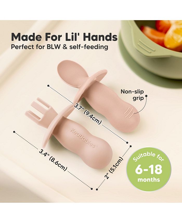 KeaBabies 4-Pack Prep Baby Spoons & Forks Set, Self Feeding Baby ...