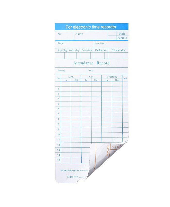 Yescom 200 Count Monthly Time Clock Cards Timecard for Employee ...