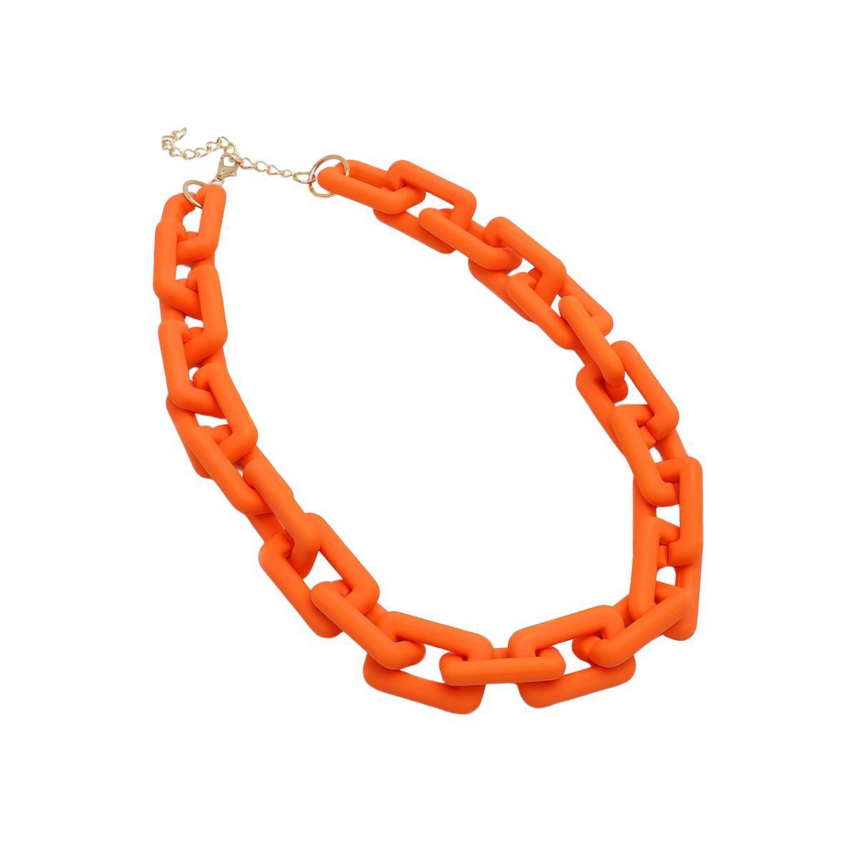 Click here for Sohi Womens Link Chain Necklace - Orange prices