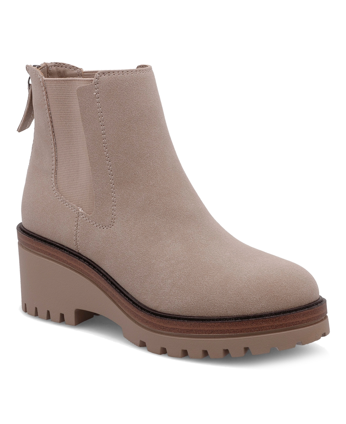 Click here for Mia Womens Sefi Chelsea Lug Sole Booties - Sand Am... prices