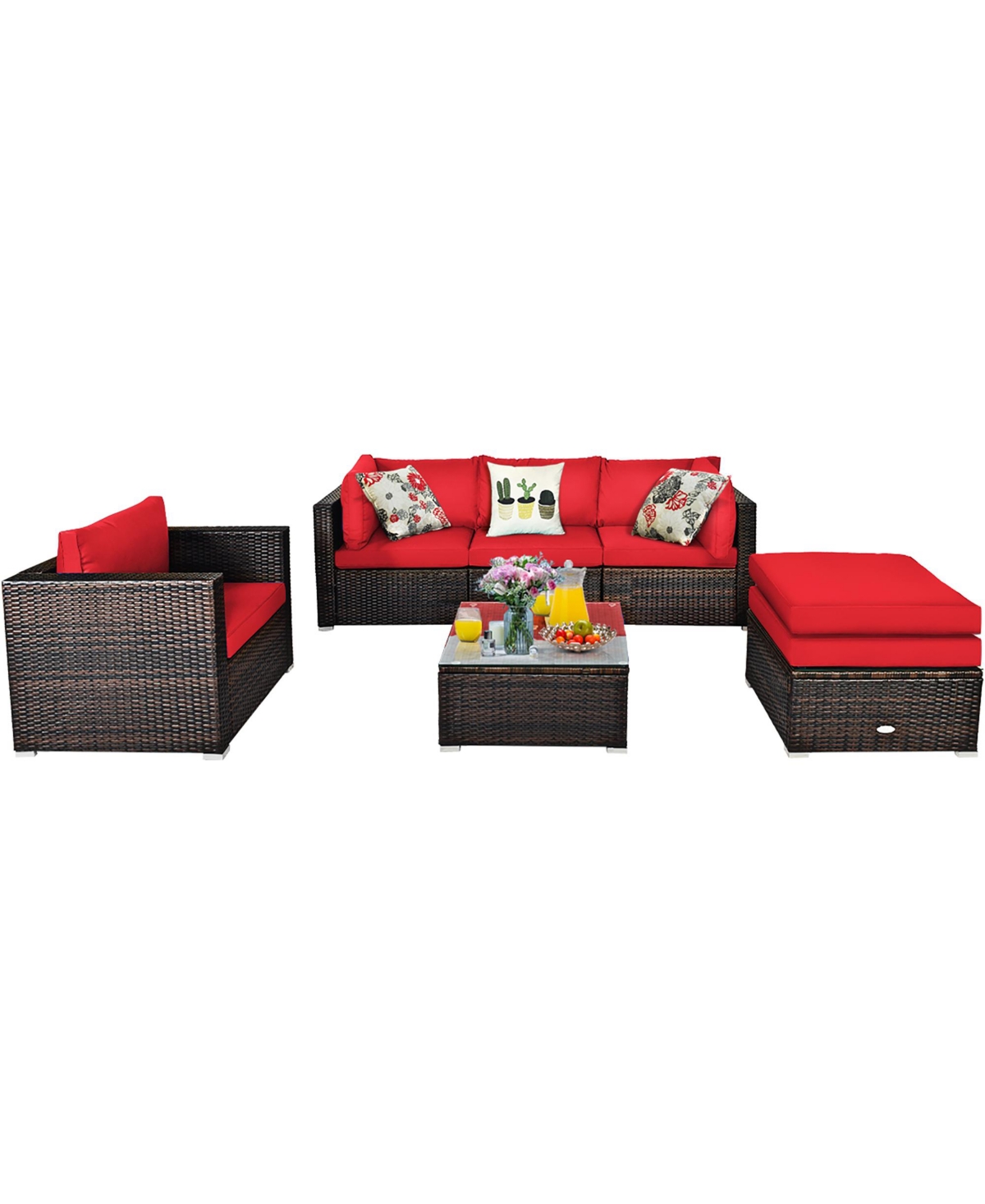 Click here for 5PCS Outdoor Patio Rattan Furniture Set Sectional... prices