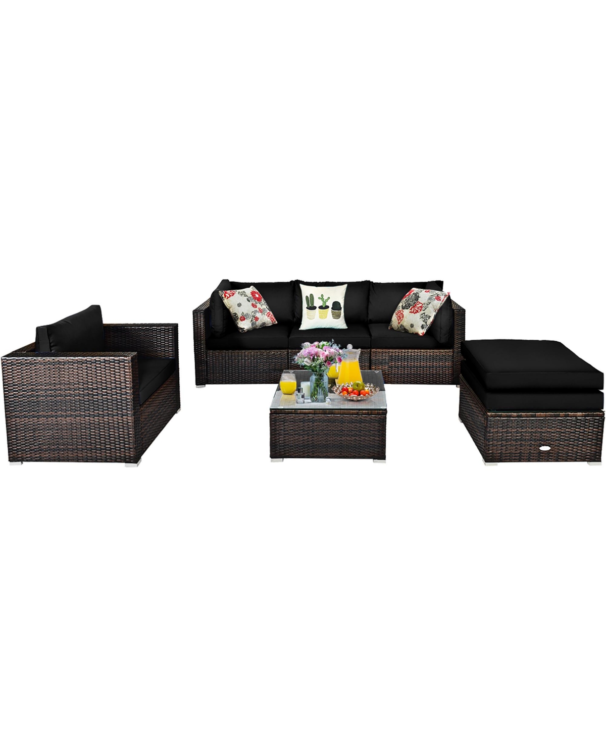 Click here for 5PCS Outdoor Patio Rattan Furniture Set Sectional... prices