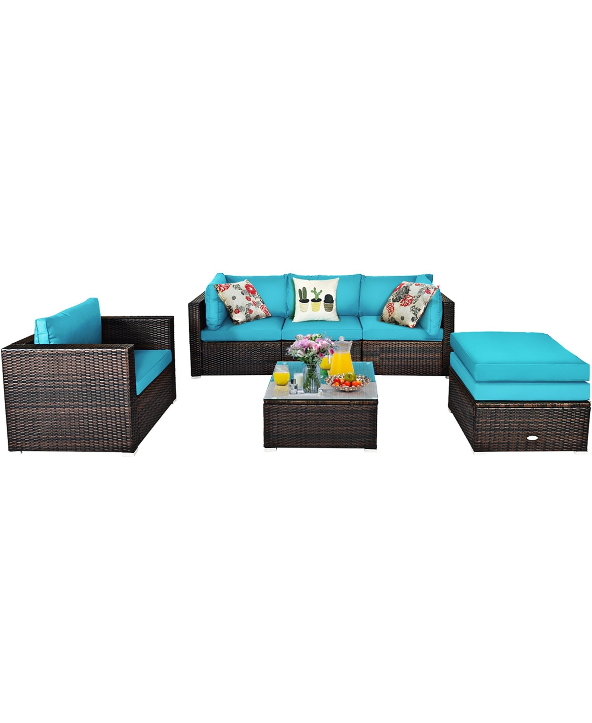 Click here for 5PCS Outdoor Patio Rattan Furniture Set Sectional... prices