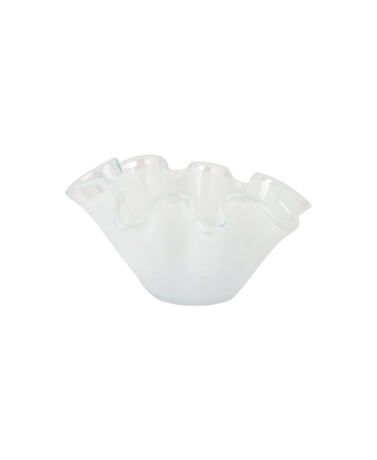 Click here for Vietri Onda Glass Petite Ruffled Bowl - White prices