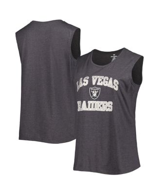 Fanatics Women's Heather Charcoal Las Vegas Raiders Plus Size Tank Top ...