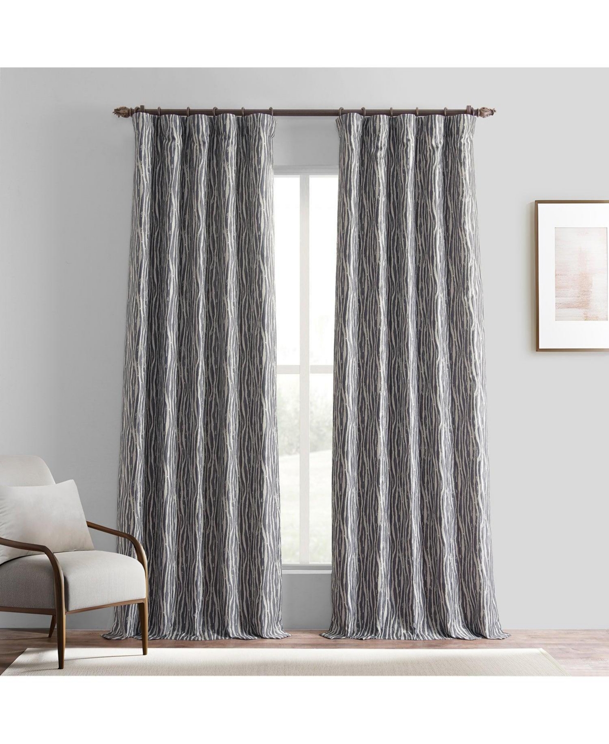 Click here for Half Price Drapes Tiger Striped Grey Faux Silk Jac... prices