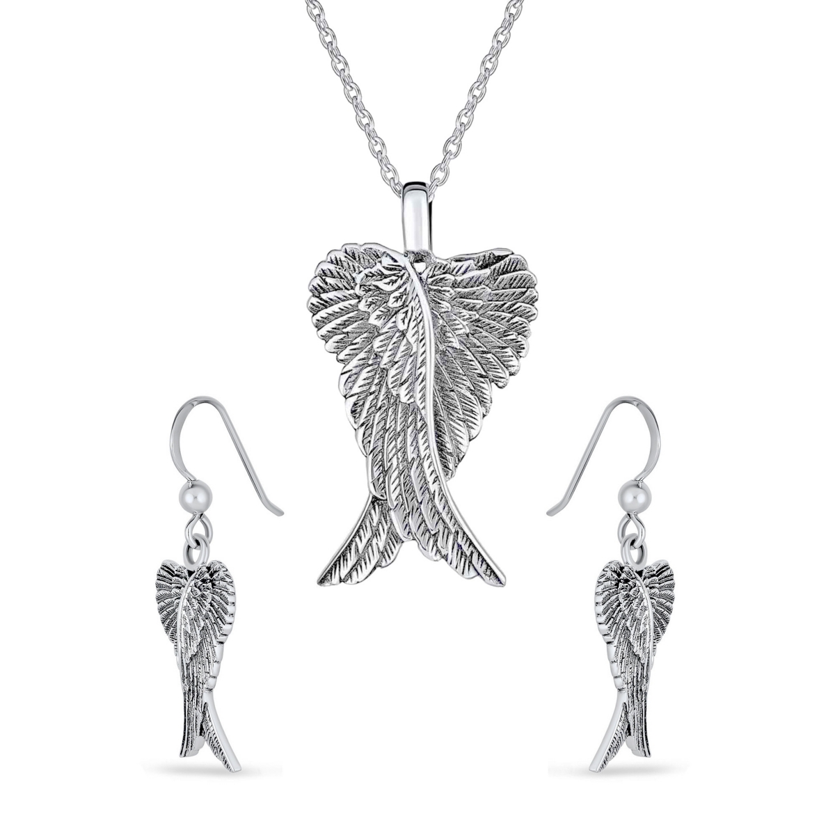 Click here for Bling Jewelry Heart Guardian Angel Wing Pendant Ne... prices