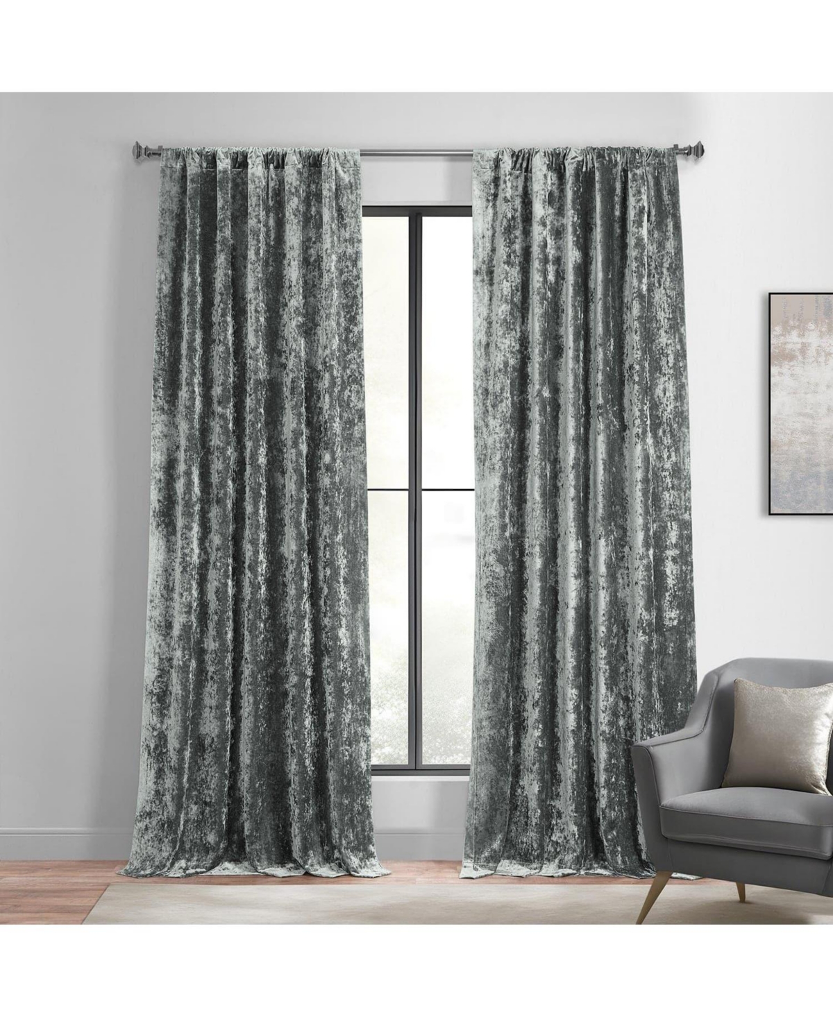 Click here for Half Price Drapes Stone Grey Lush Crush Velvet Roo... prices