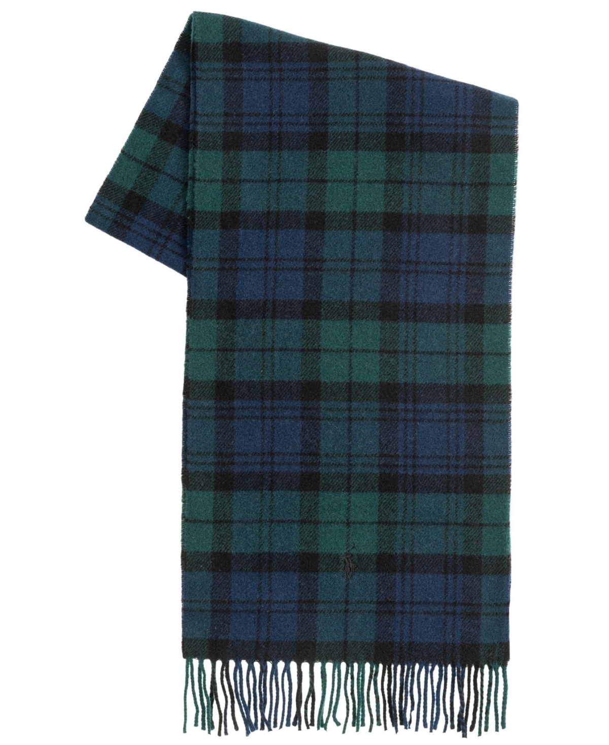 Click here for Polo Ralph Lauren Mens Woolen Plaid Scarf - Blackw... prices