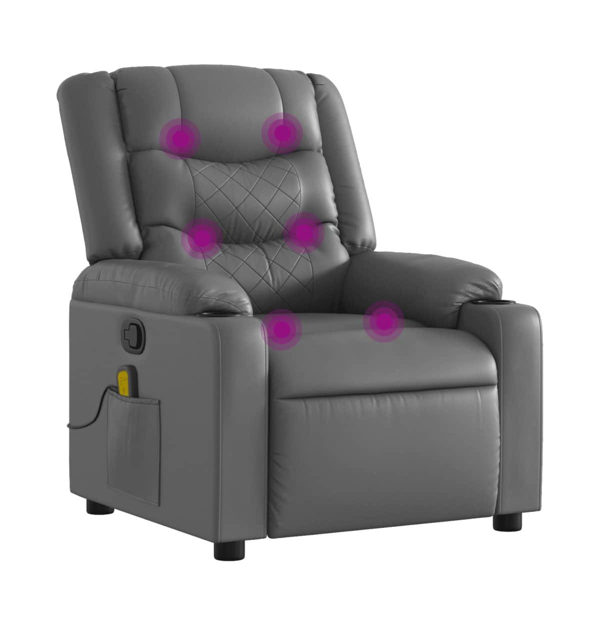 Click here for vidaXL Massage Recliner Chair Gray Faux Leather -... prices