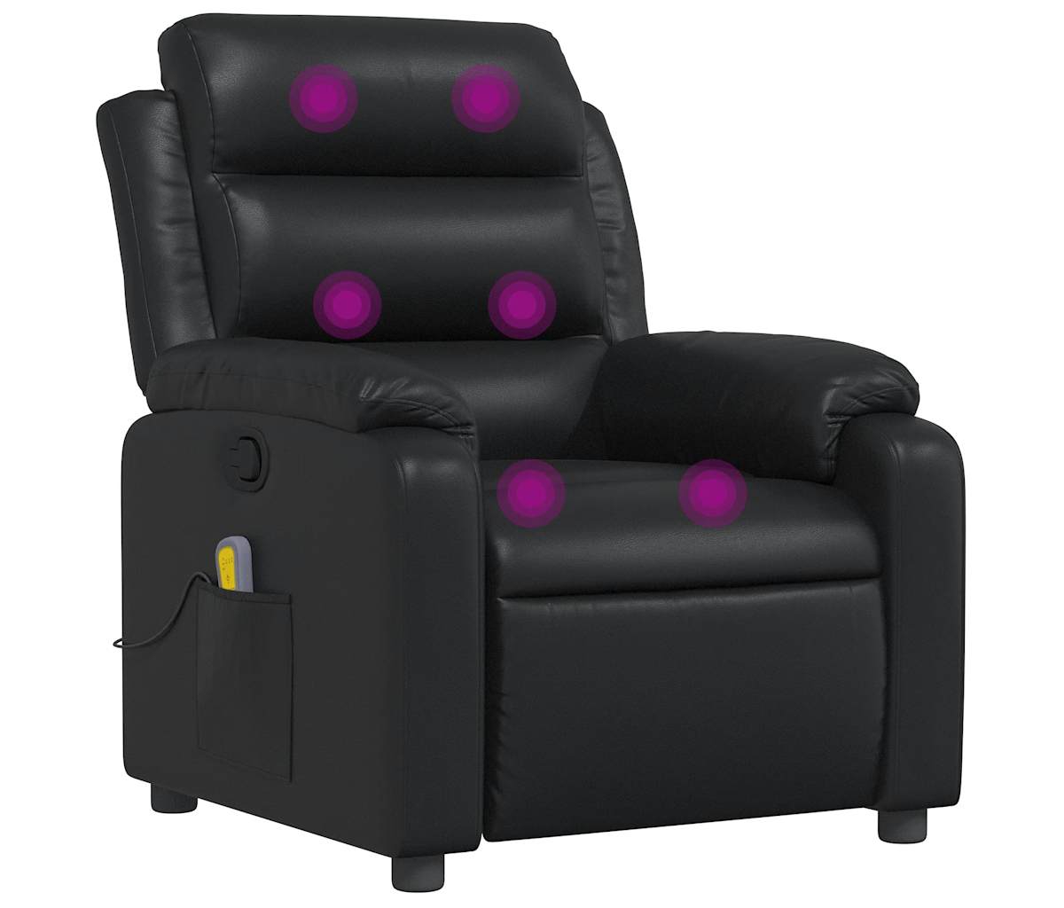 Click here for Massage Recliner Chair Black Faux Leather - Black prices