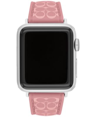 COACH Women's True Pink Silicone Apple Watch Strap 38mm, 40mm, 41mm ...