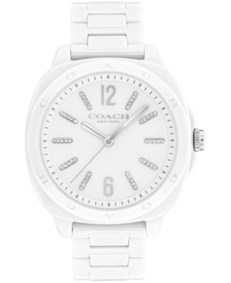 COACH Women's Kitt White Ceramic Bracelet Watch 38mm - Macy's