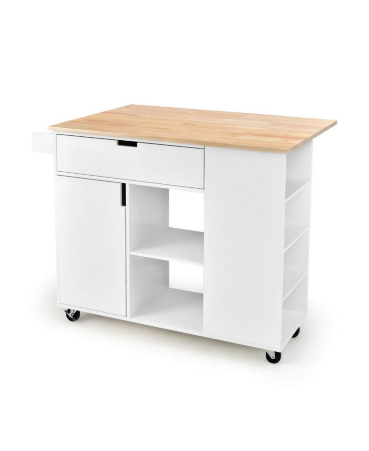 Click here for Sugift Drop-Leaf Kitchen Island Cart with Rubber W... prices