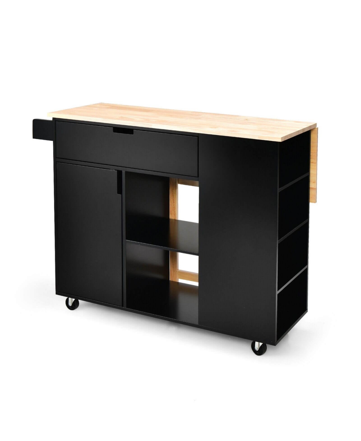 Click here for Sugift Drop-Leaf Kitchen Island Cart with Rubber W... prices