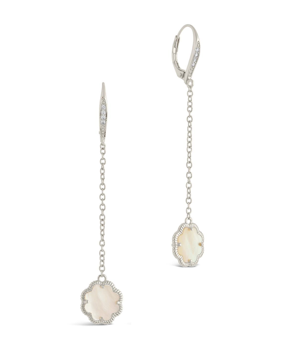 Click here for Sterling Forever Rose Petal Long Drop Earrings - S... prices