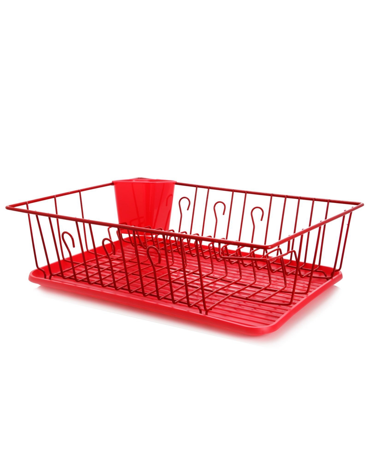 Click here for MegaChef 17.5 Inch Red Dish Rack with 14 Plate Pos... prices