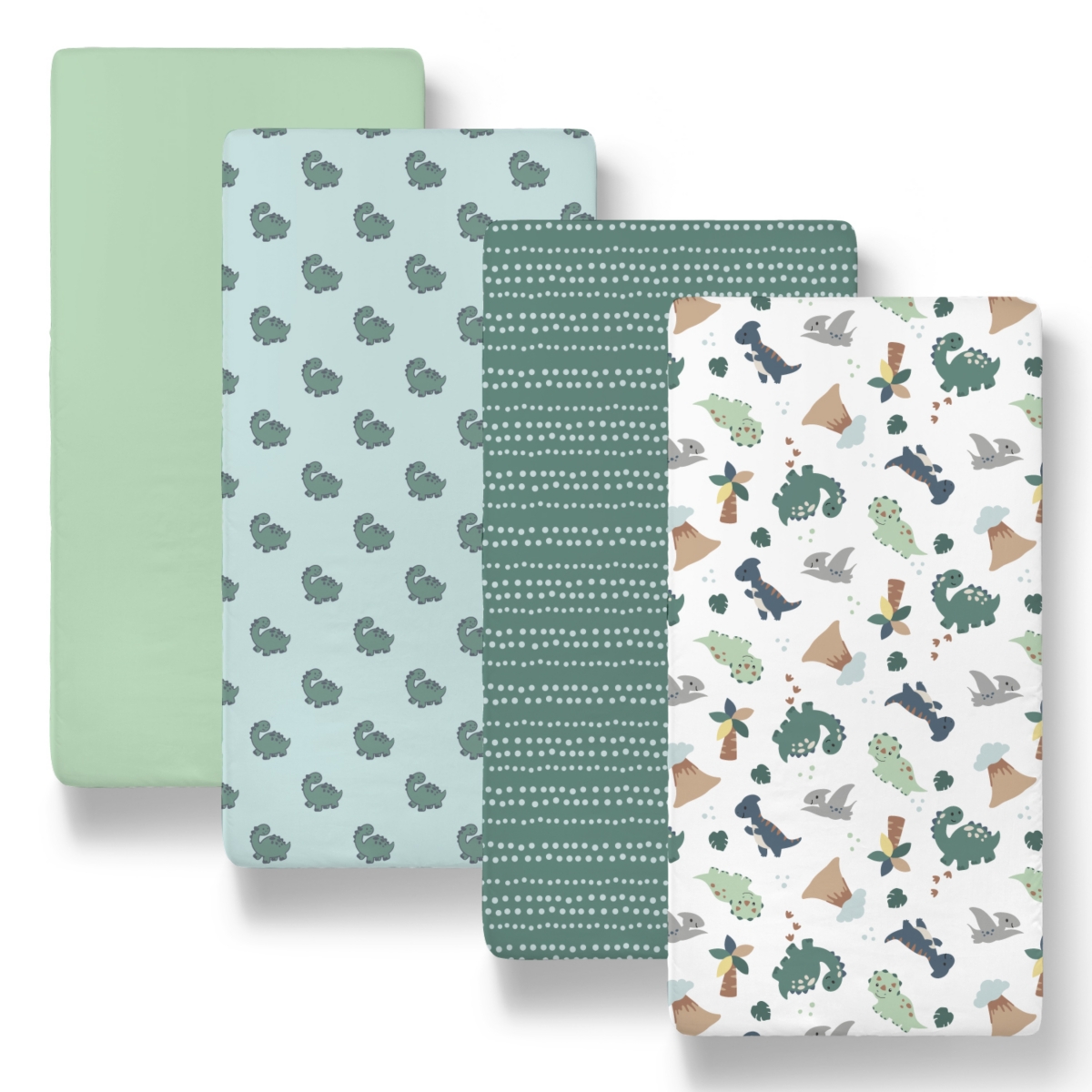 Click here for The Peanutshell Green Dino Bassinet Sheets for New... prices