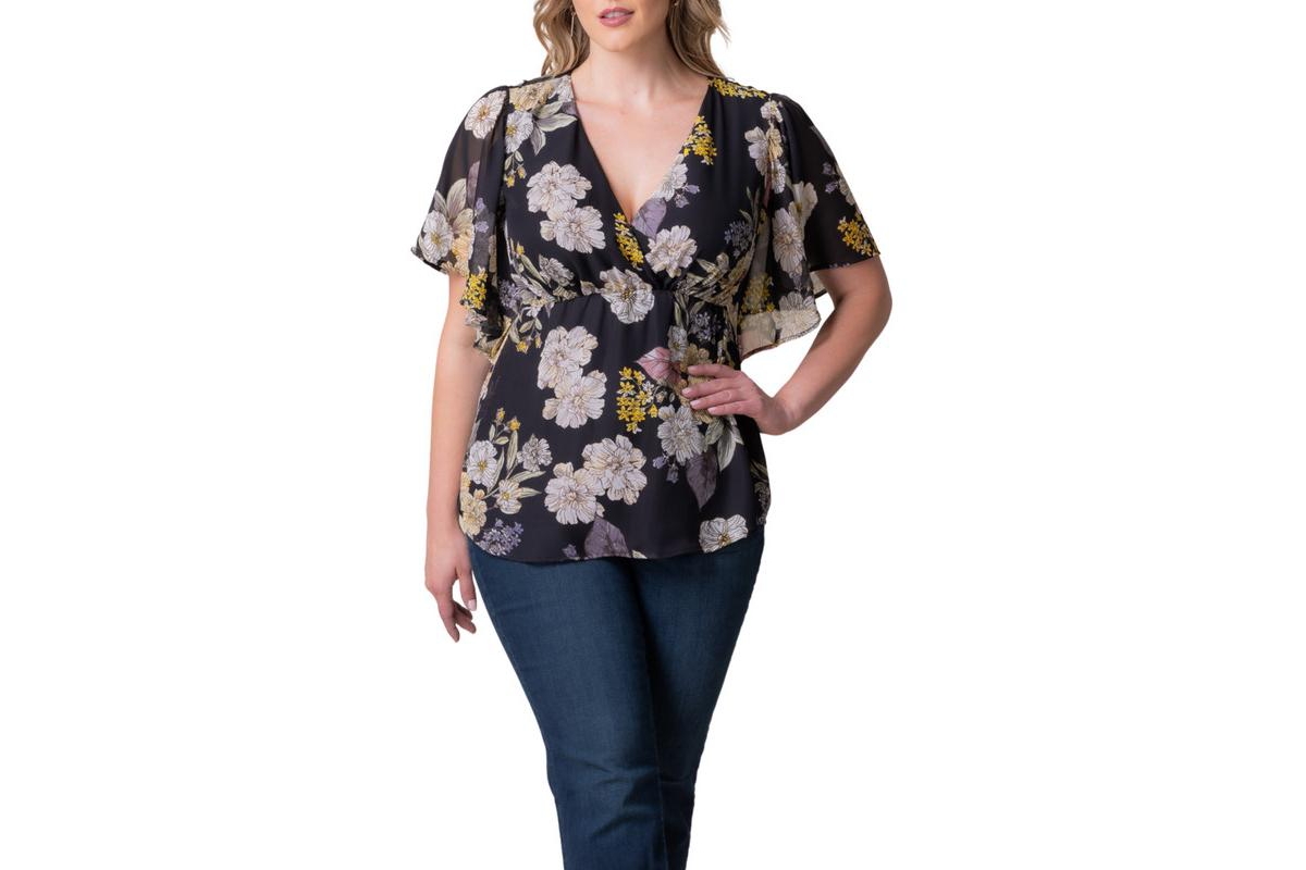 Click here for Kiyonna Plus Size Seaside Serenade Peplum Top - Mi... prices