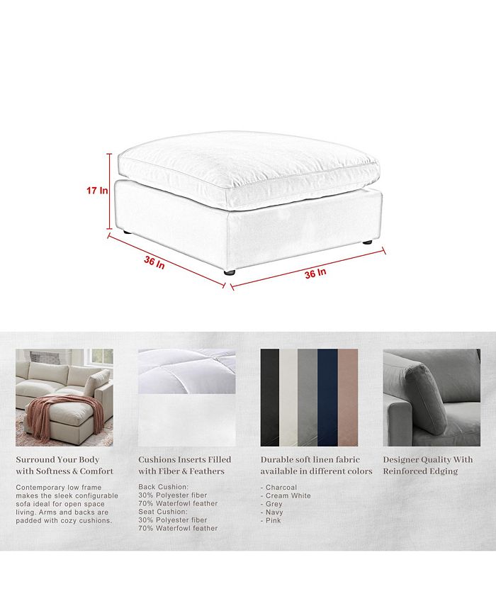 Rustic Manor Yaritza Linen Ottoman - Macy's