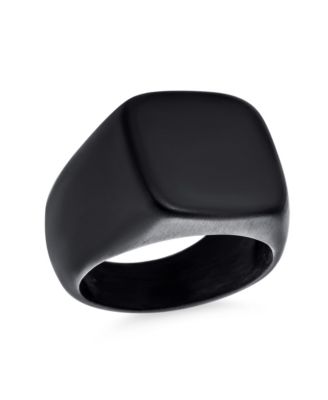 Bling Jewelry Large Square Black Signet Ring Stainless Steel Matte ...