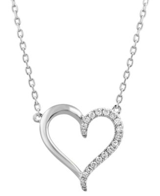 EFFY Collection EFFY® Diamond Heart 18" Pendant Necklace (1/8 ct. t.w ...