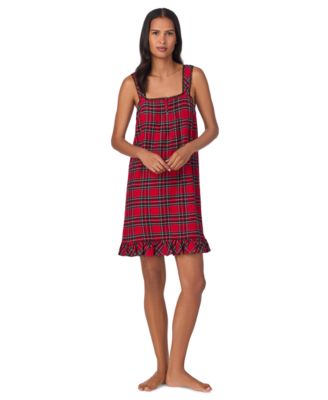 Lauren Ralph Lauren Women's Ruffled Plaid Nightgown - Macy's