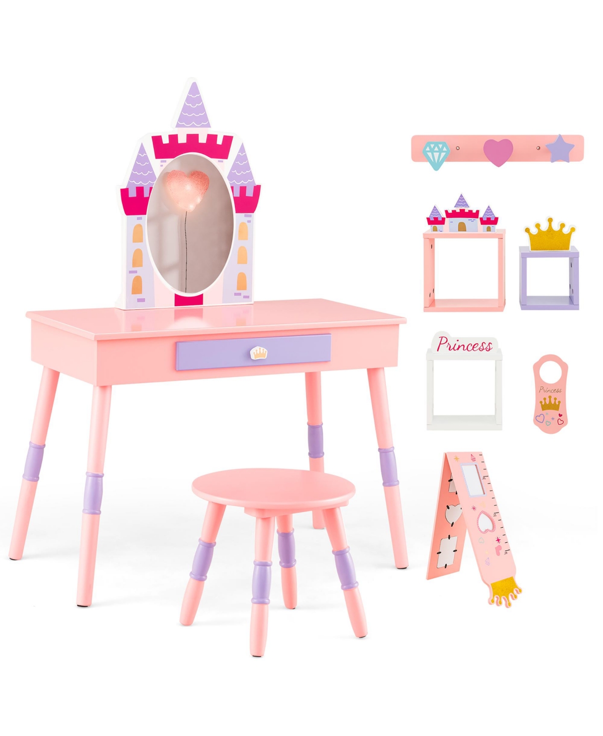 Click here for Costway Kids Vanity Set Princess Makeup Pretend Pl... prices
