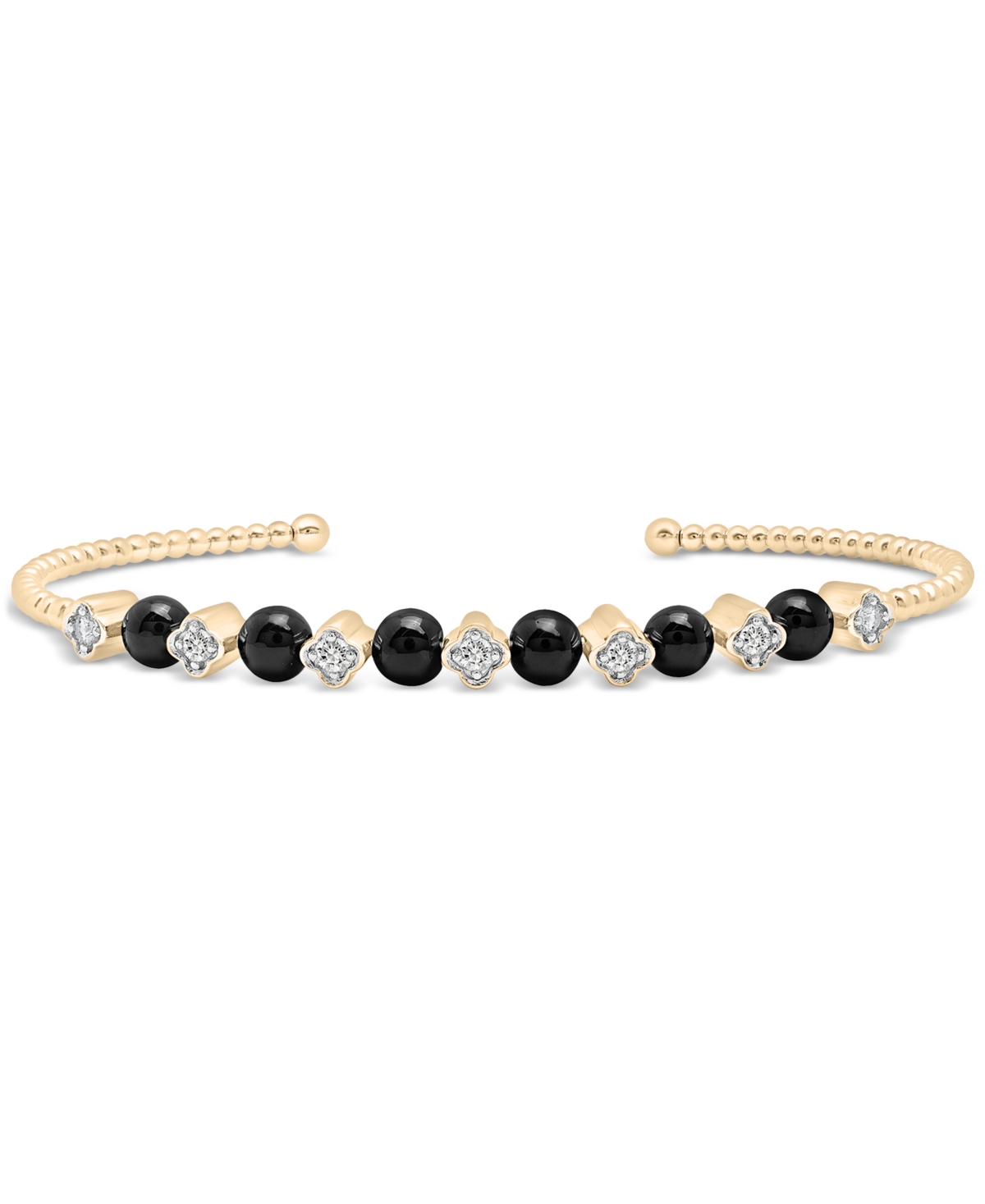 Click here for Lab Grown Onyx Bead (4mm) & White Topaz (1/3 ct. t... prices