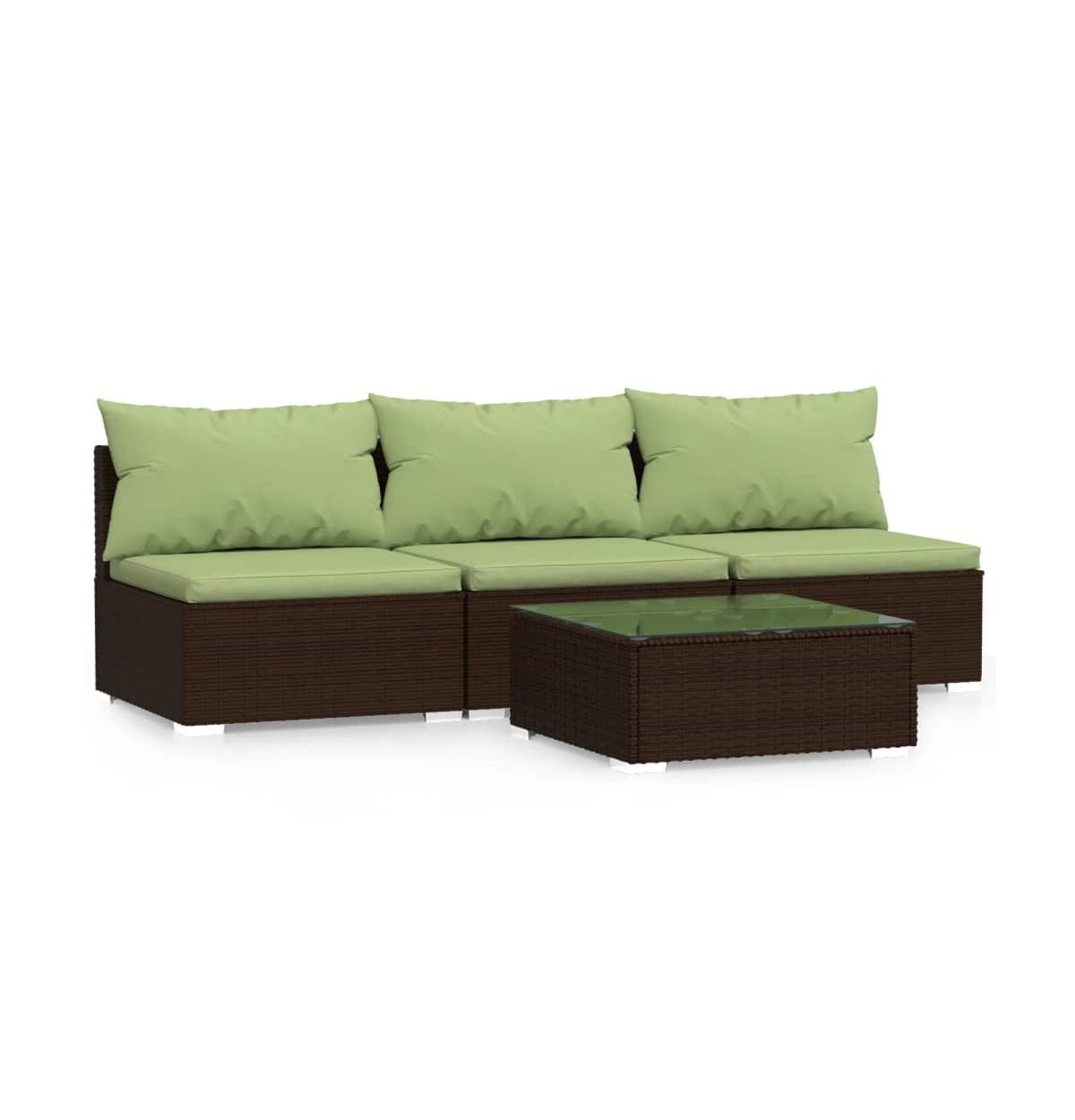 Click here for vidaXL 4 Piece Patio Lounge Set with Cushions Brow... prices