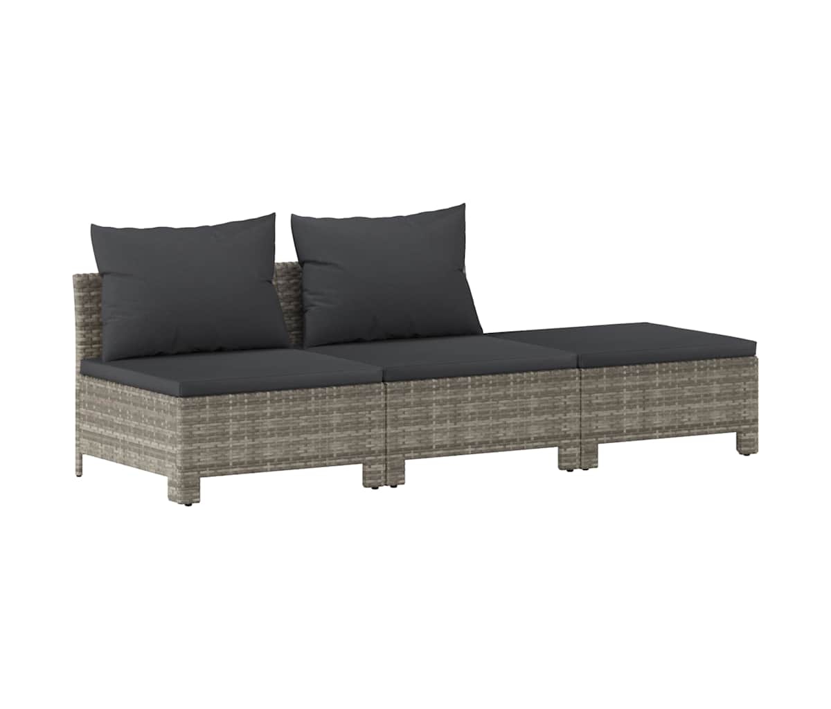 Click here for vidaXL 3 Piece Patio Lounge Set with Cushions Gray... prices