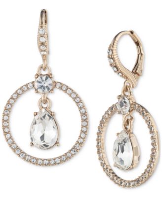 Givenchy Pavé & Pear-Shape Crystal Orbital Drop Earrings - Macy's