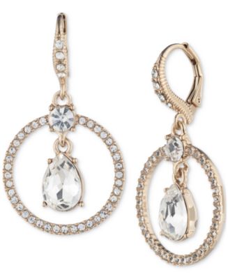 Givenchy Pavé & Pear-Shape Crystal Orbital Drop Earrings - Macy's