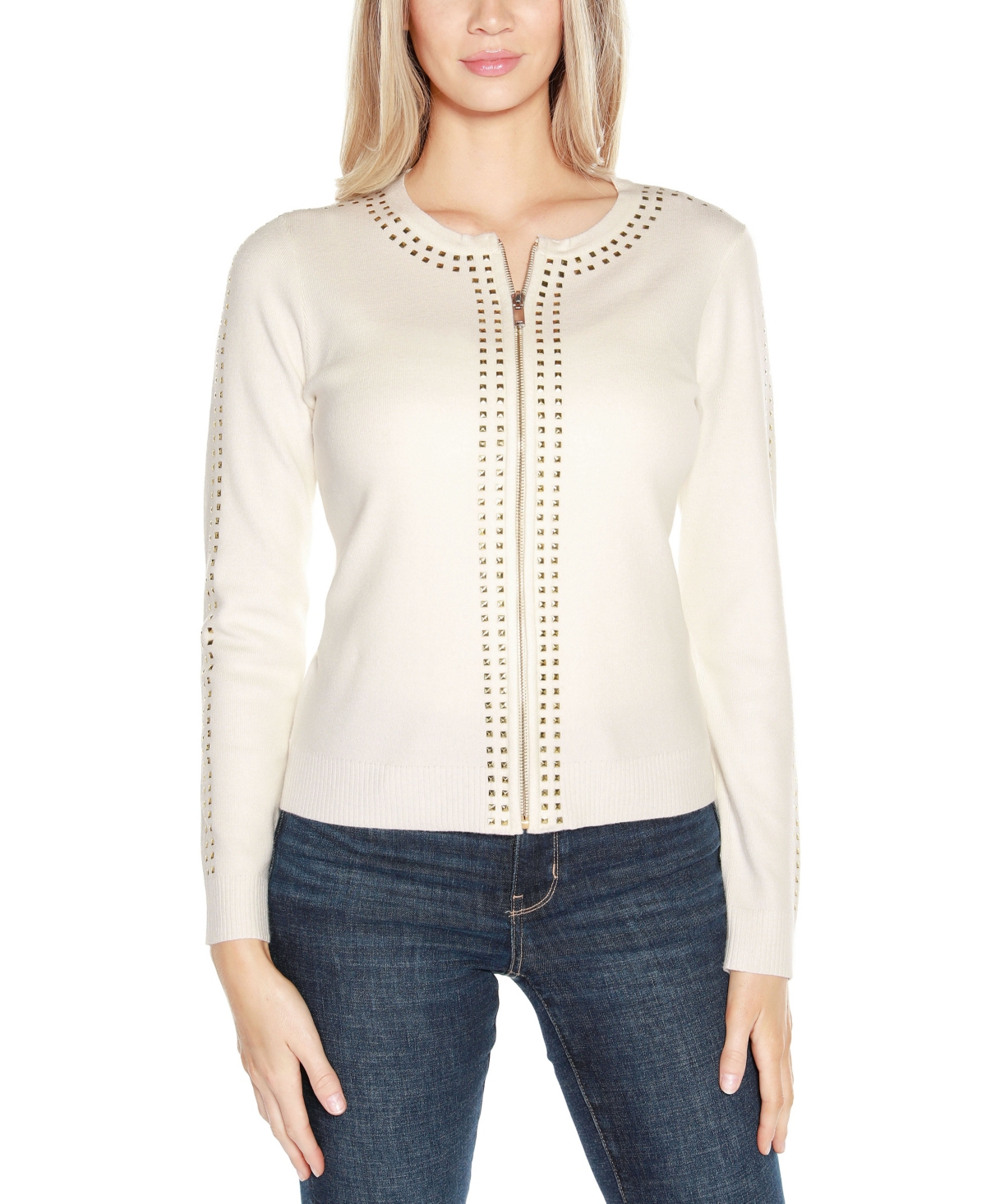 Click here for Belldini Womens Black Label Crewneck Embellished Z... prices