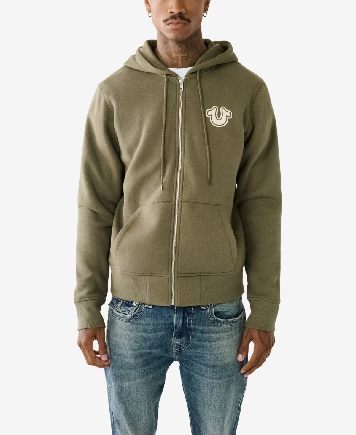Click here for True Religion Mens Core Zip-Front Logo Hoodie - Ka... prices