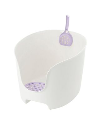 PAW TRAX: High Wall Cat Litter Box - White/Lavender - Macy's