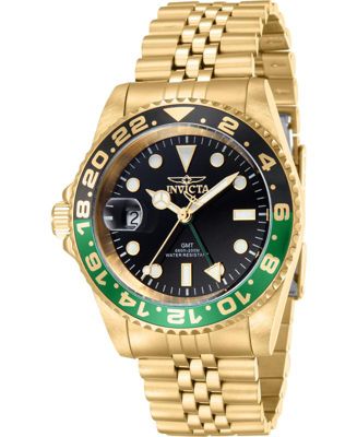 Invicta Men's 43973 Pro Diver Quartz 3 Hand Black Dial Watch - Macy's