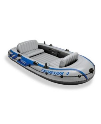 Intex Excursion 4 Inflatable Rafting/Fishing Boat Set With 2 Oars ...