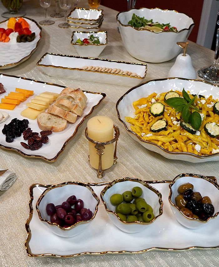 Certified International Regency Deep Metallic-Trim Porcelain Bowl - Macy's