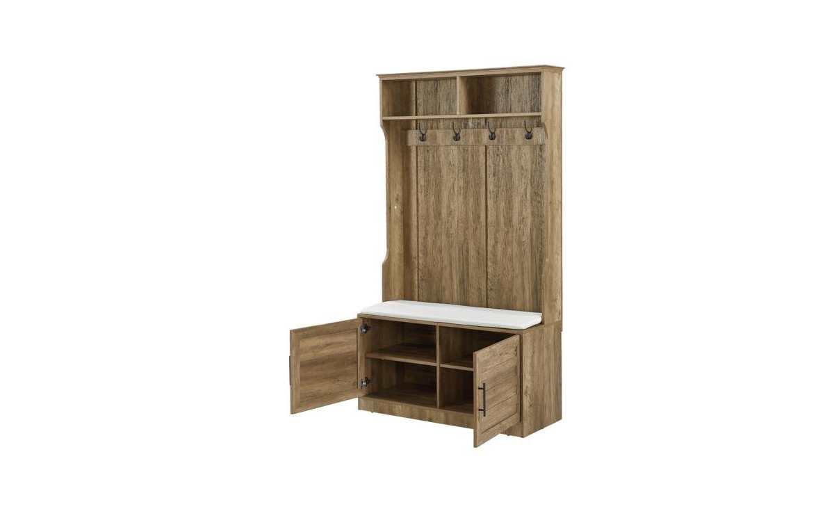 Click here for Slickblue Wood Coat Rack & Storage Shoe Cabinet &#... prices