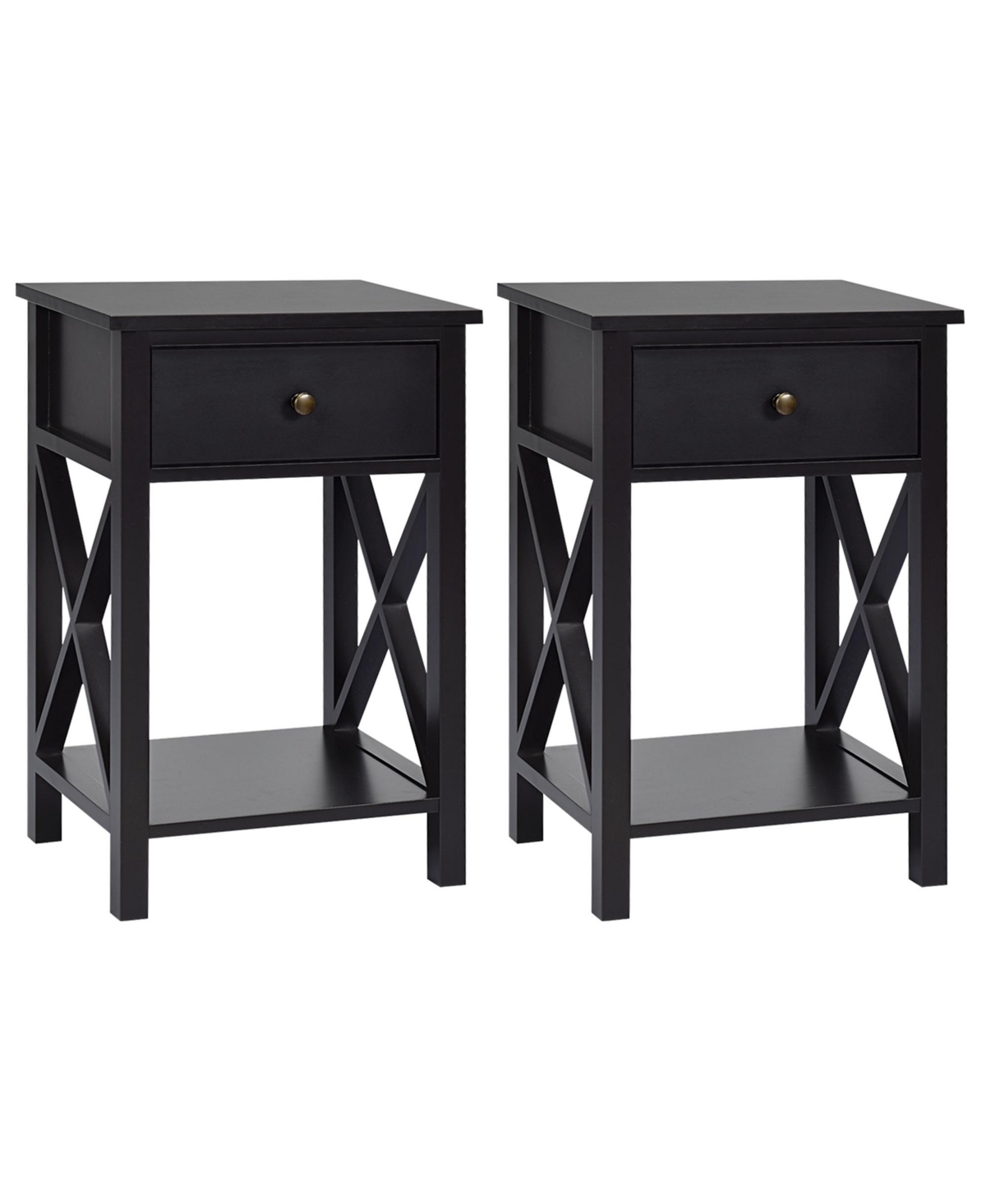 Click here for Gymax Set of 2 Nightstand Sofa Side End Table X-De... prices