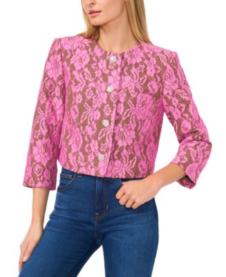 CeCe Women's Lace Cropped Jacket - Macy's