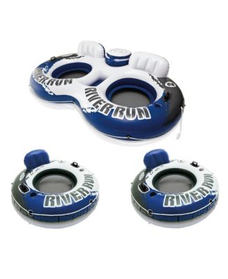 Intex River Run Inflatable Double Rider Tube & 2 River Run Single Water ...