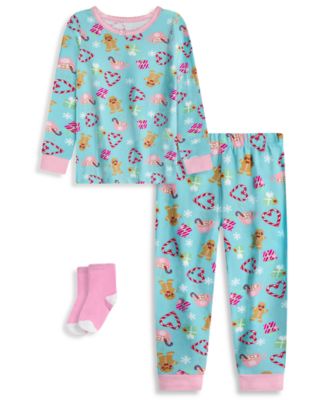 Max & Olivia Baby and Toddler Girls Snug Fit 3-Piece Pajama Set - Macy's