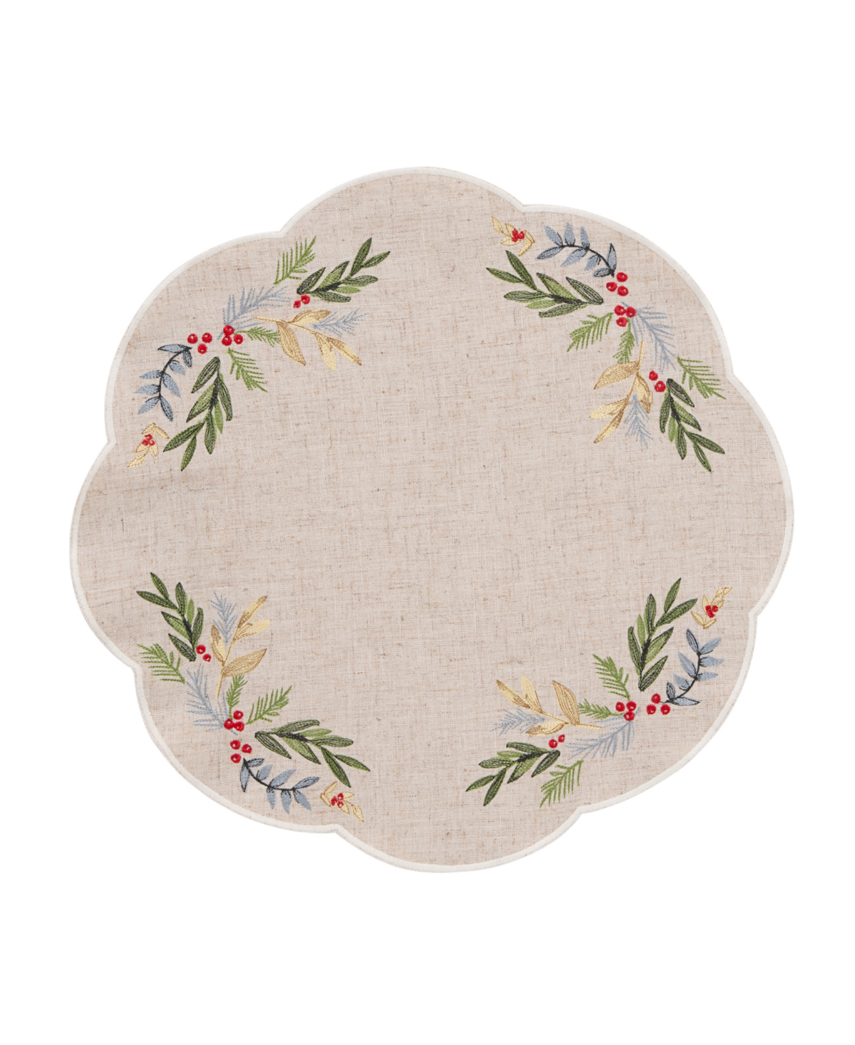 Click here for Lenox French Perle Holly Round Placemat  16 - Whit... prices