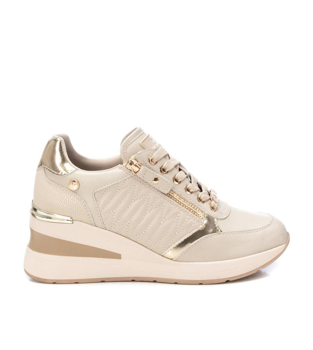 Click here for Womens Casual Wedge Sneakers By Xti - Beige prices