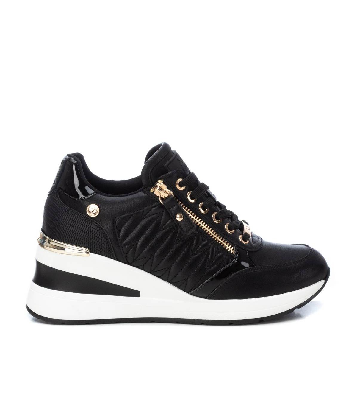 Click here for Womens Casual Wedge Sneakers By Xti - Black prices